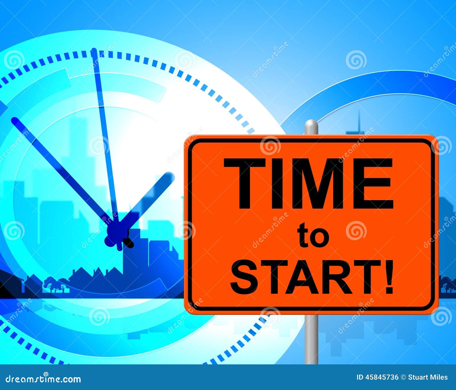 Time To Start Represents at the Moment and Go Stock Illustration ...