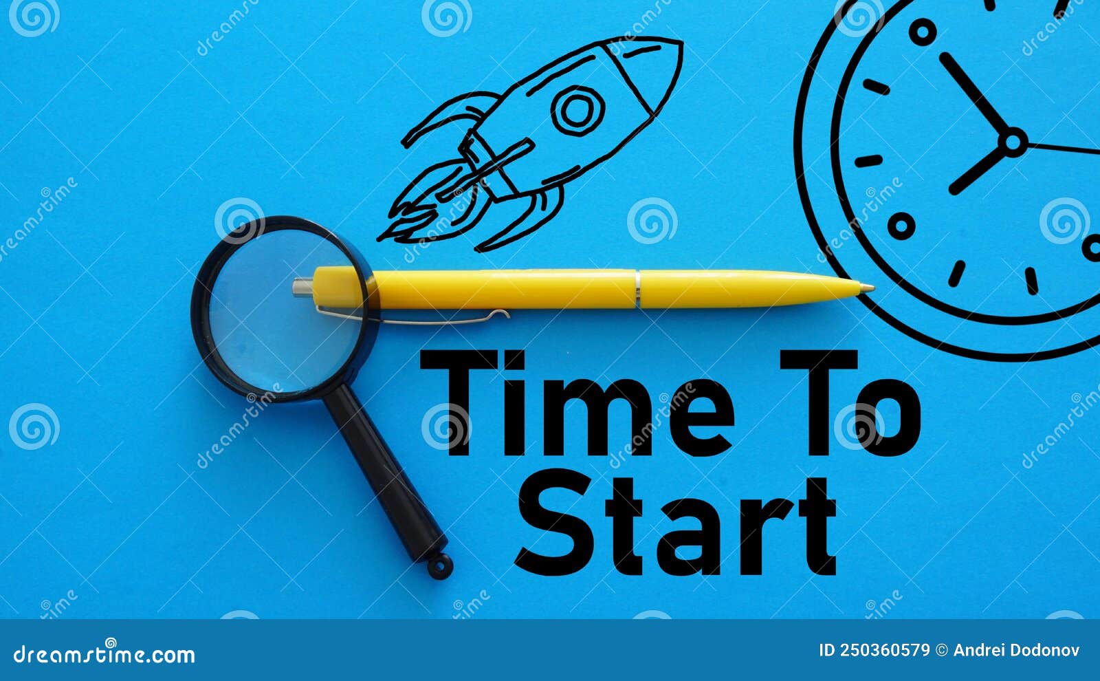 Time To Start is Shown Using the Text Stock Image - Image of ...