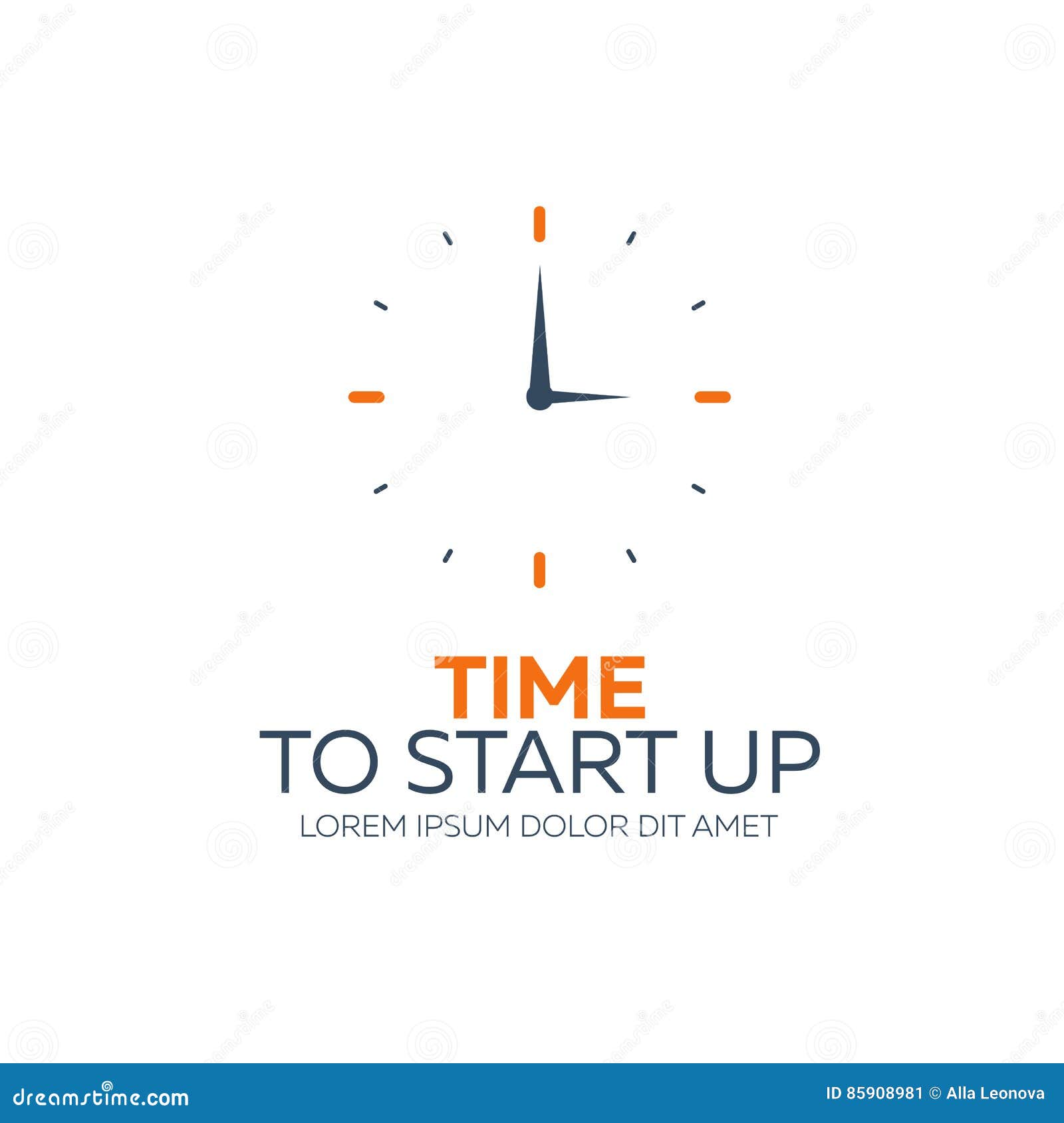 Time To Start Up. Watch. Vector Flat Illustration. Stock Illustration ...
