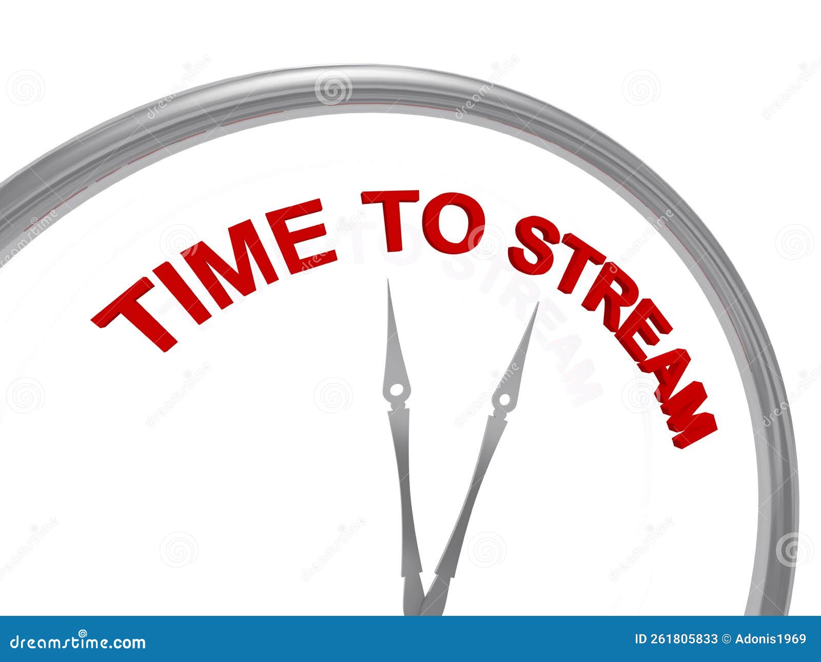 Time to stream on clock stock illustration. Illustration of party ...
