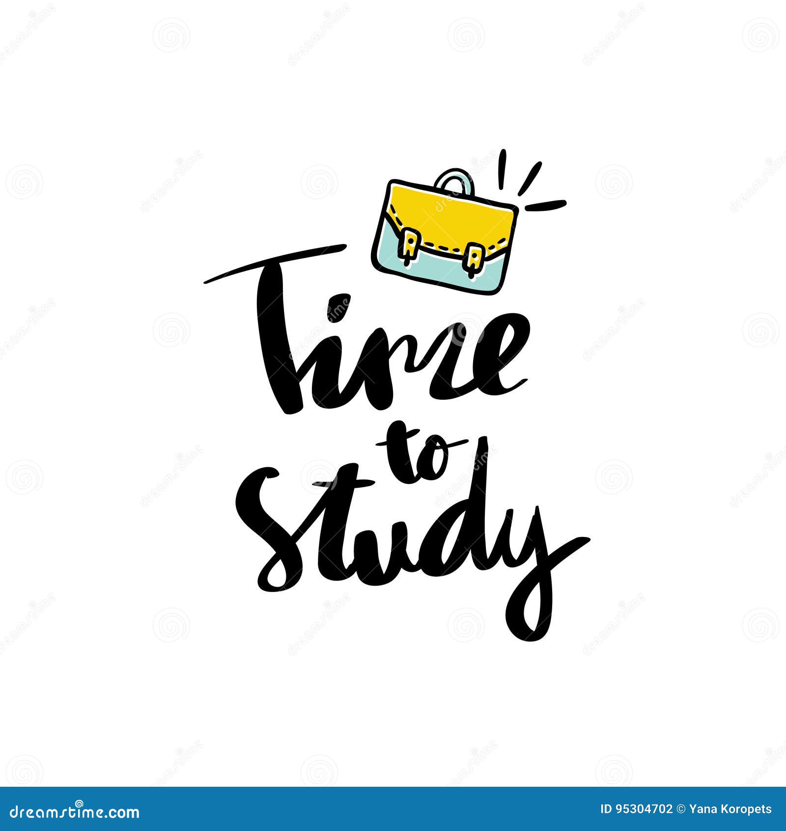 Time To Study Handwritten Text Background Stock Vector - Illustration ...