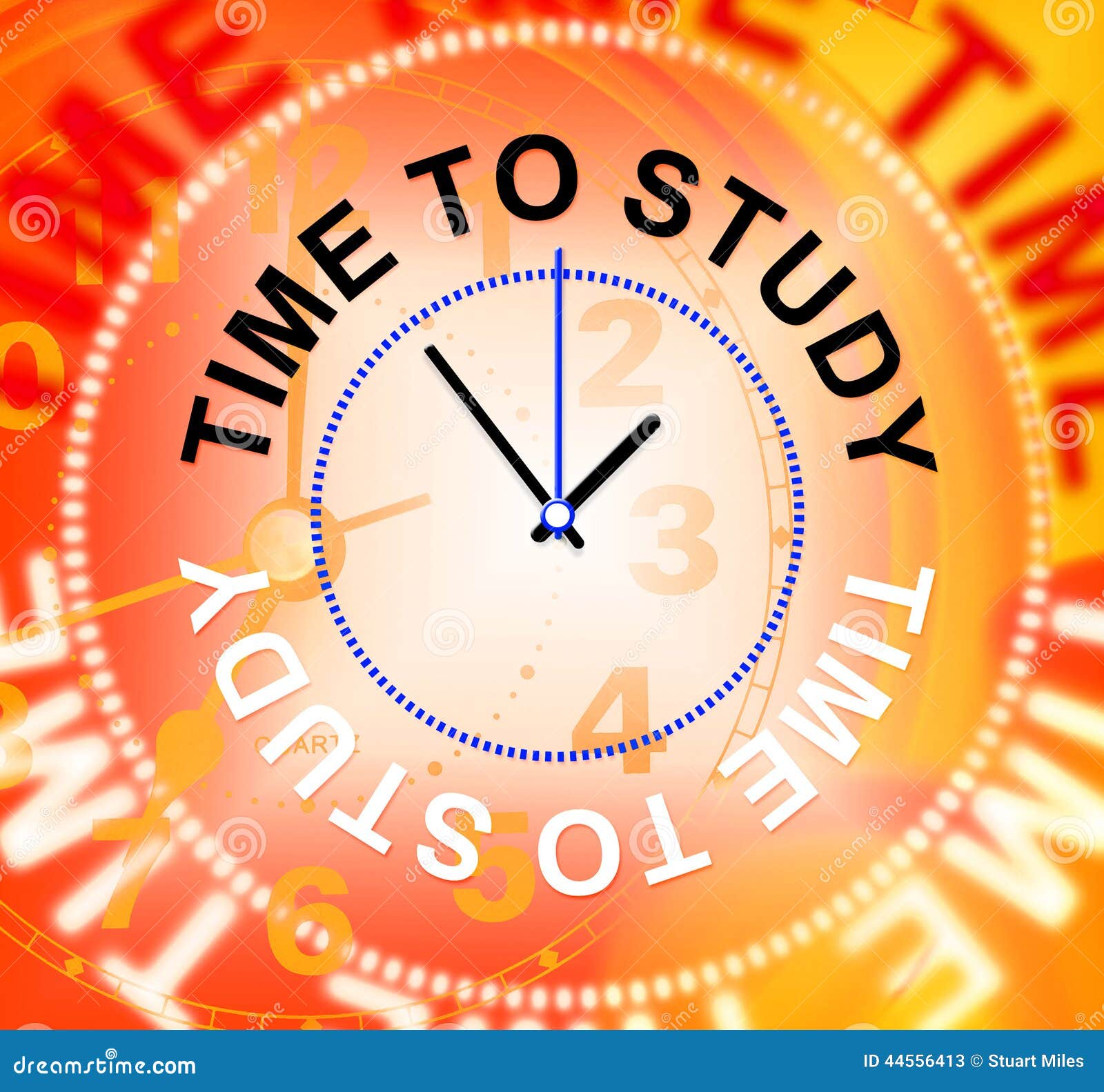 Time To Study Indicates School Learning and Learned Stock Illustration ...