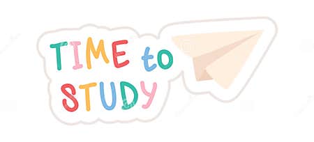 Time To Study Sticker stock vector. Illustration of white - 284233023