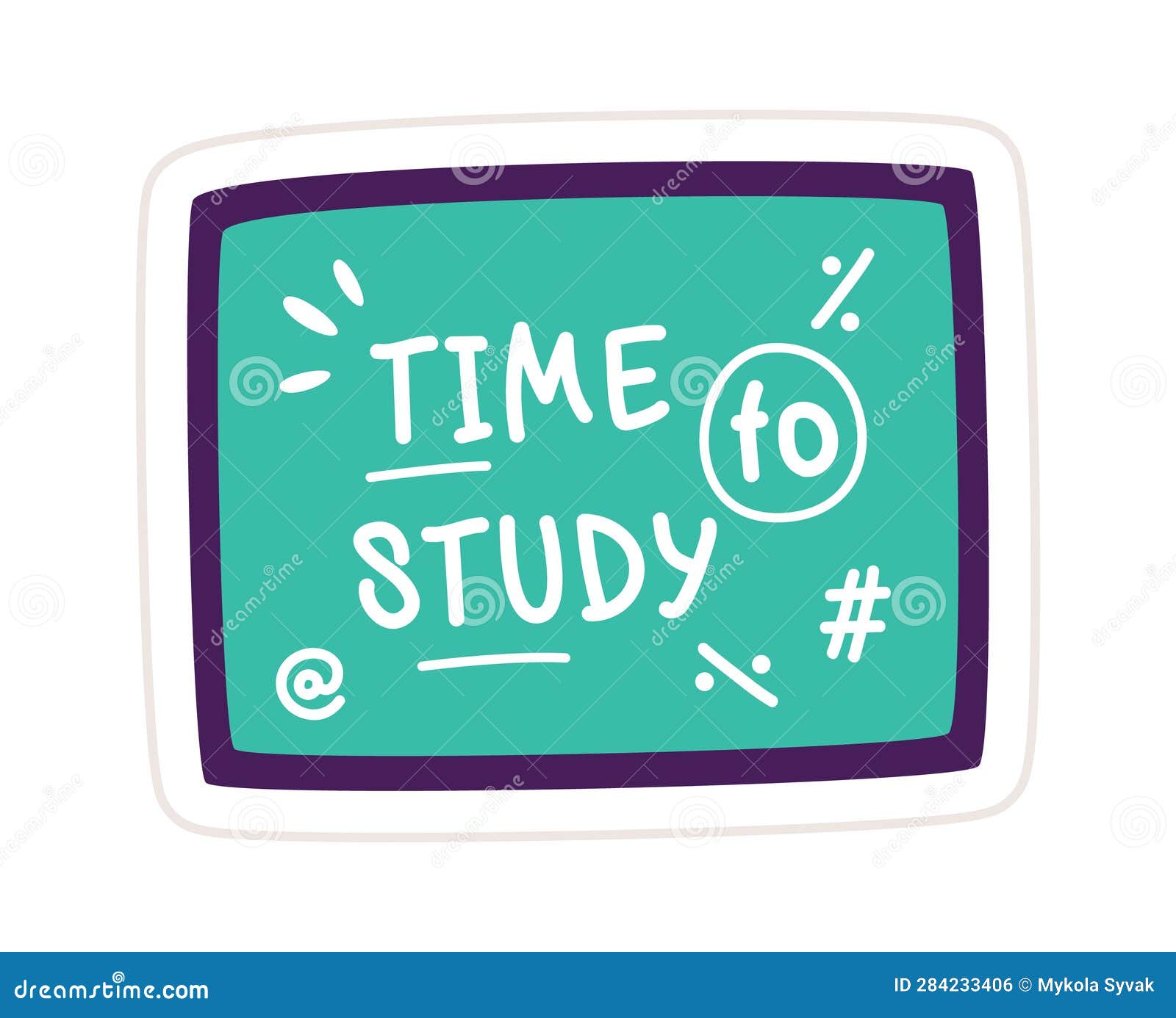 Time To Study Sticker stock vector. Illustration of student - 284233406