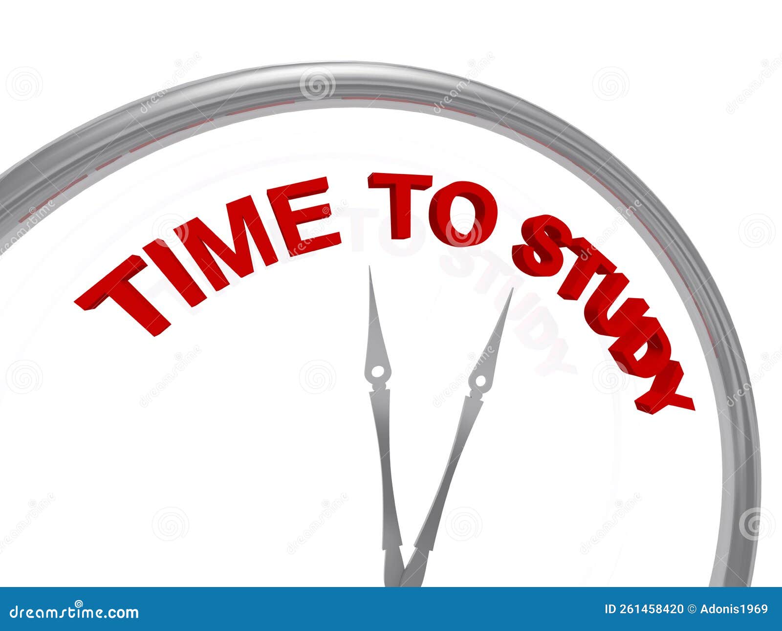 Time To Study Word on Clock Stock Illustration - Illustration of ...