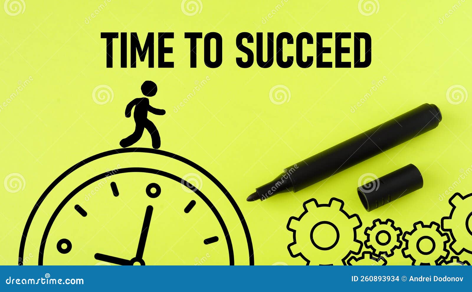 Time To Succeed is Shown Using the Text Stock Photo - Image of work ...