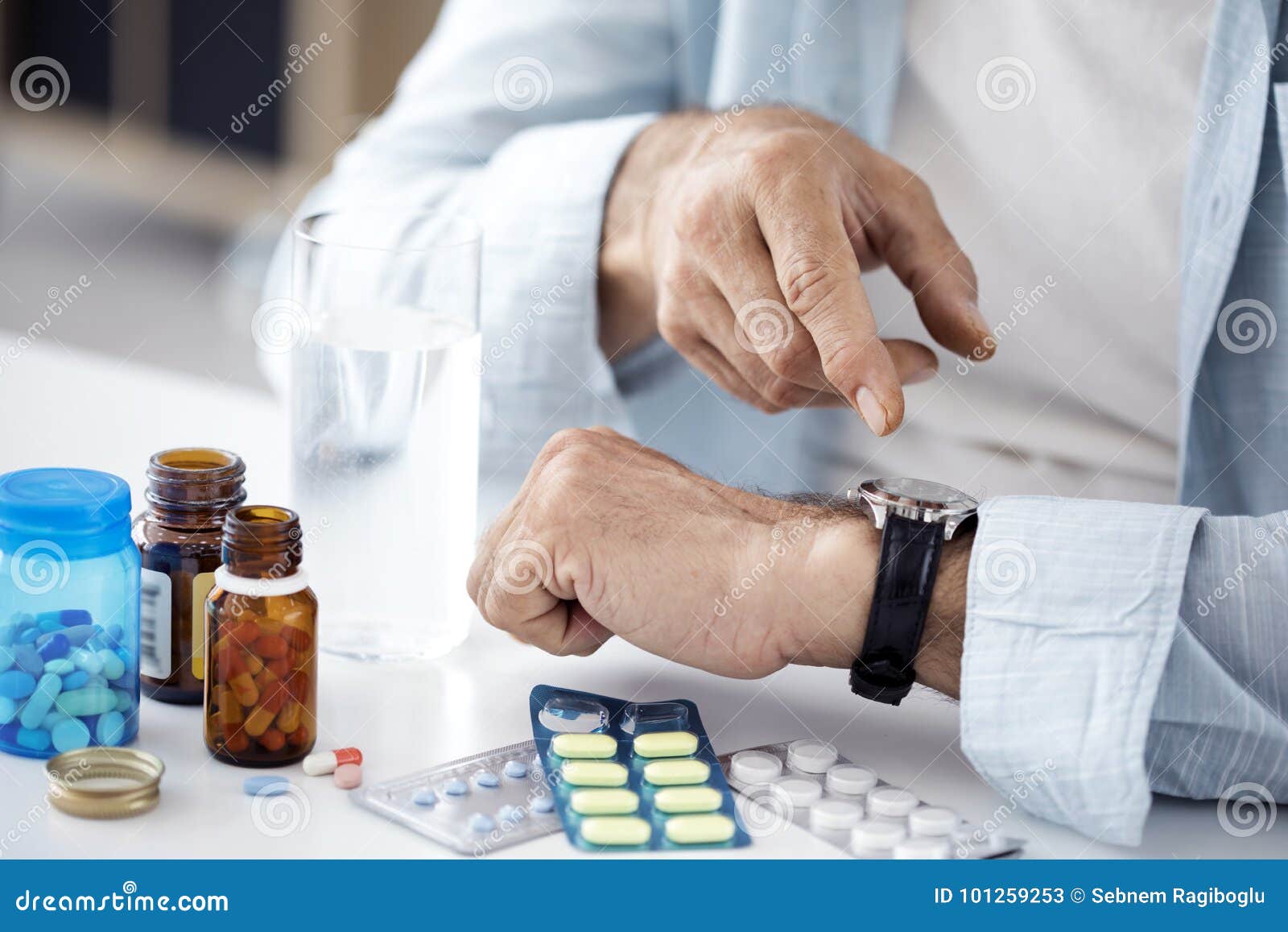 Take Pills Relieve Fever. Drink Plenty Of Fluids. Girl Take Medicine To ...