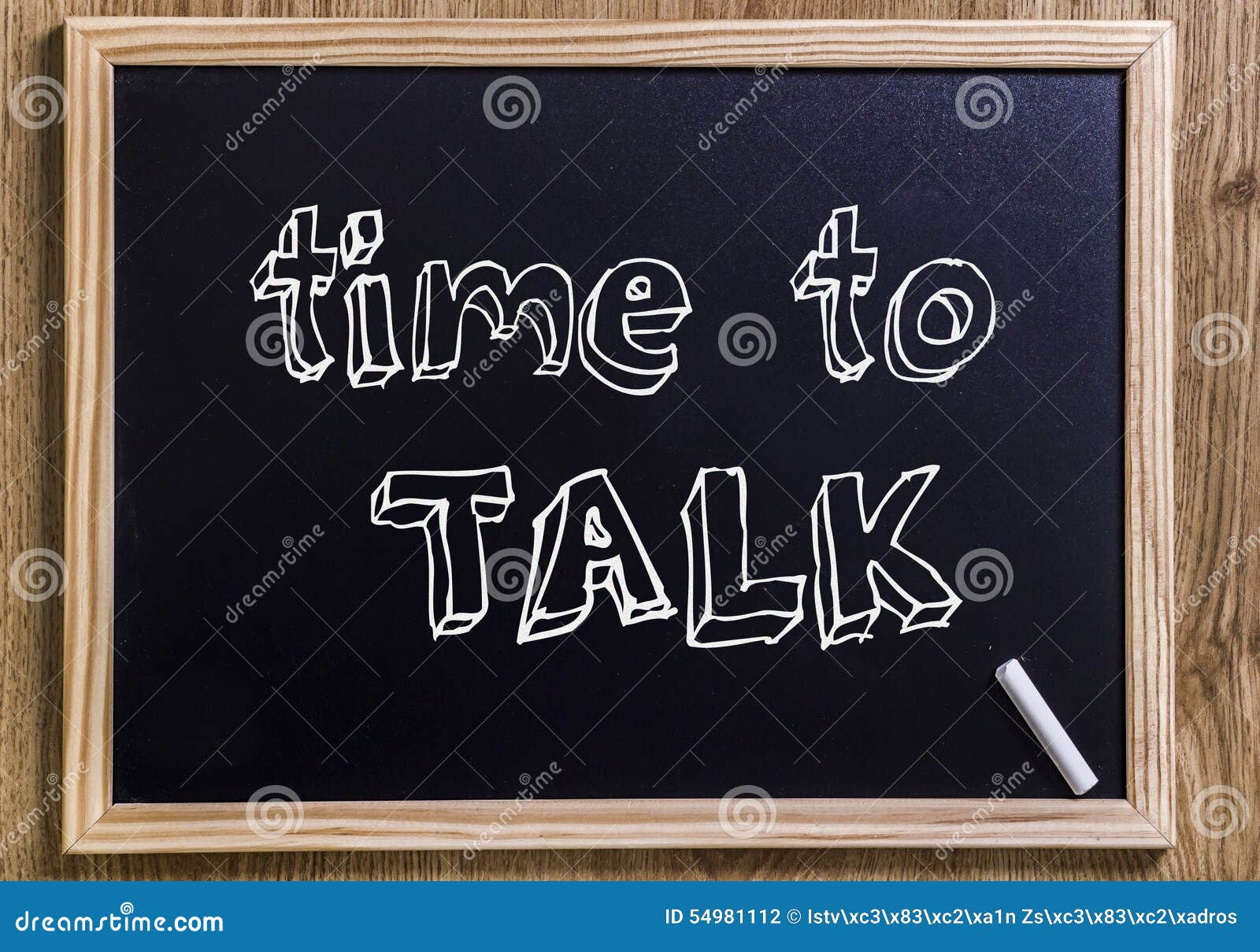 Time to talk stock photo. Image of chalkboard, inspiration - 54981112