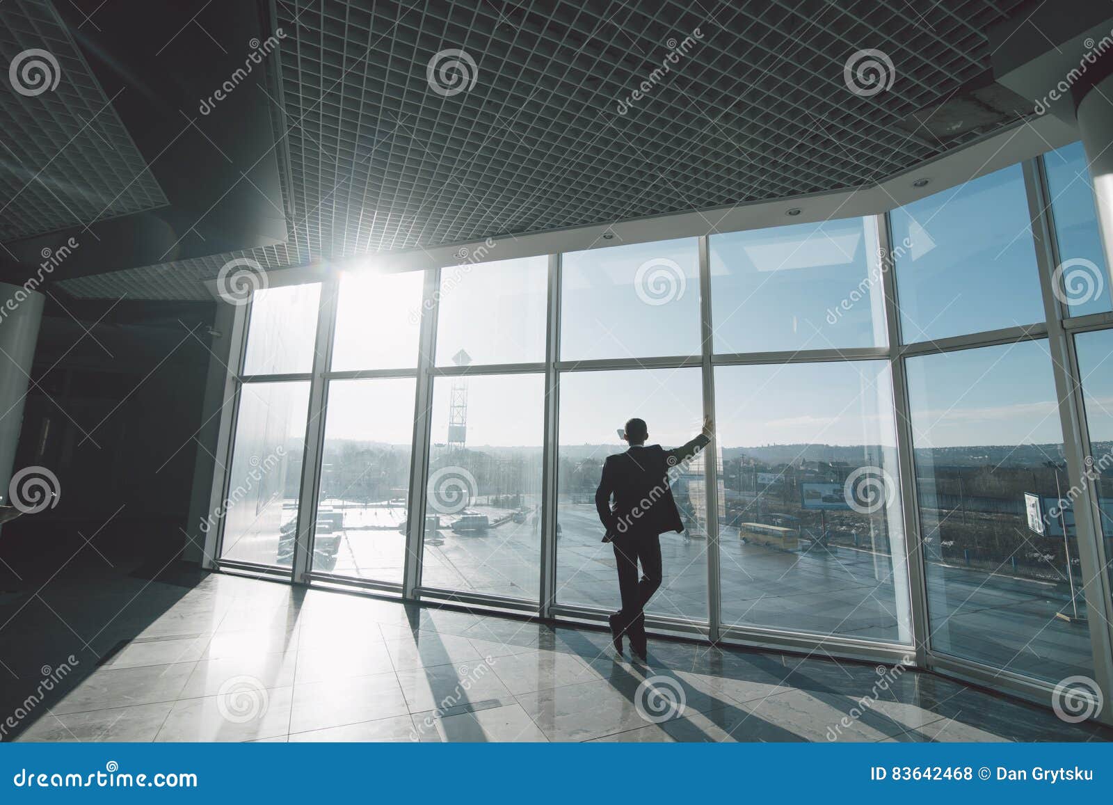Time To Think. Business Man Alone in Room Stock Photo - Image of ...