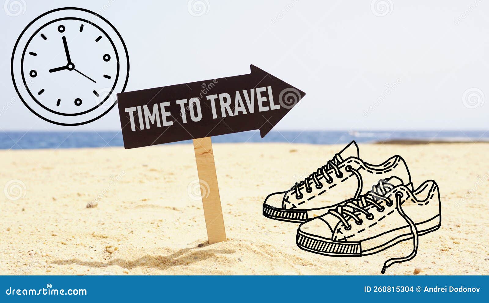 Time To Travel is Shown Using the Text Stock Photo - Image of travel ...