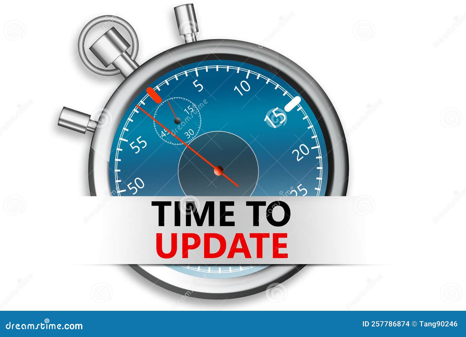 Time To Update Banner on Stopwatch Stock Illustration - Illustration of ...