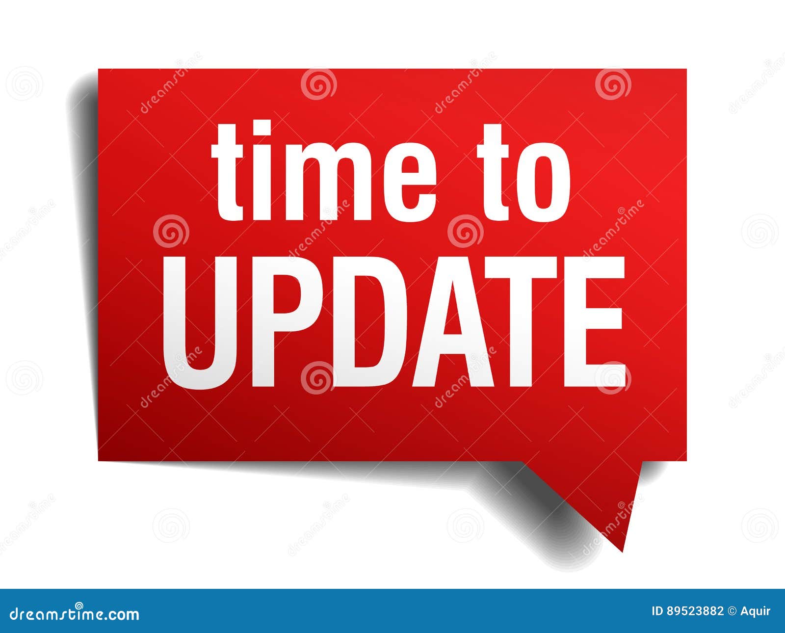 Time To Update Red 3d Realistic Paper Speech Bubble Stock Vector ...