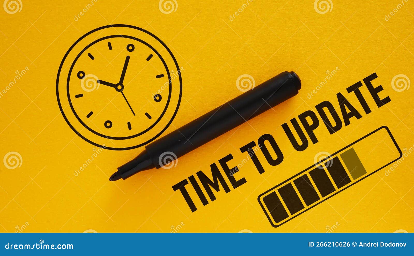 Time To Update is Shown Using the Text and Picture of Clock and Success ...