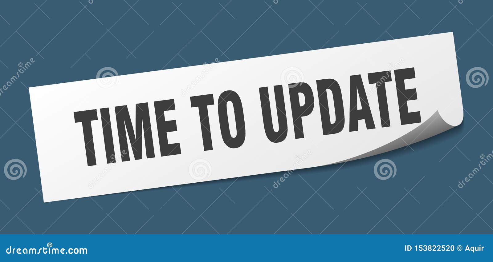 Time to update sticker. stock vector. Illustration of white - 153822520