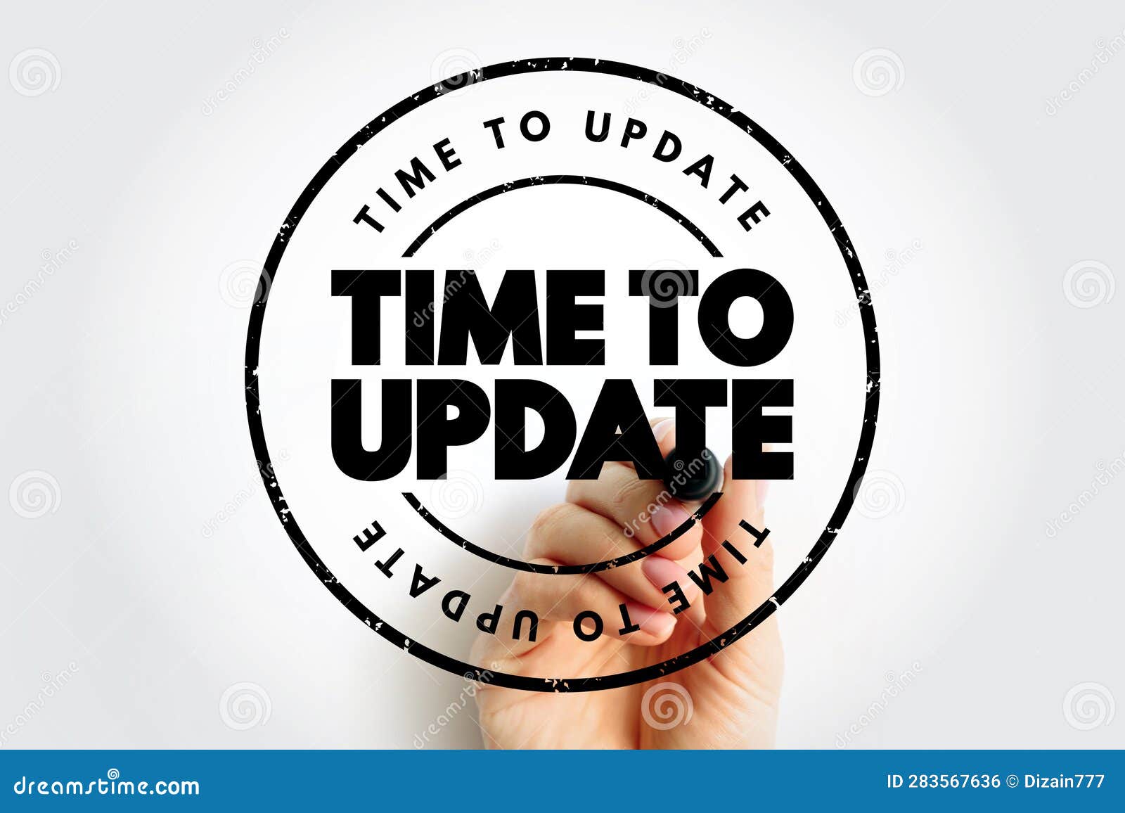 Time To Update Text Stamp, Concept Background Stock Photo - Image of ...