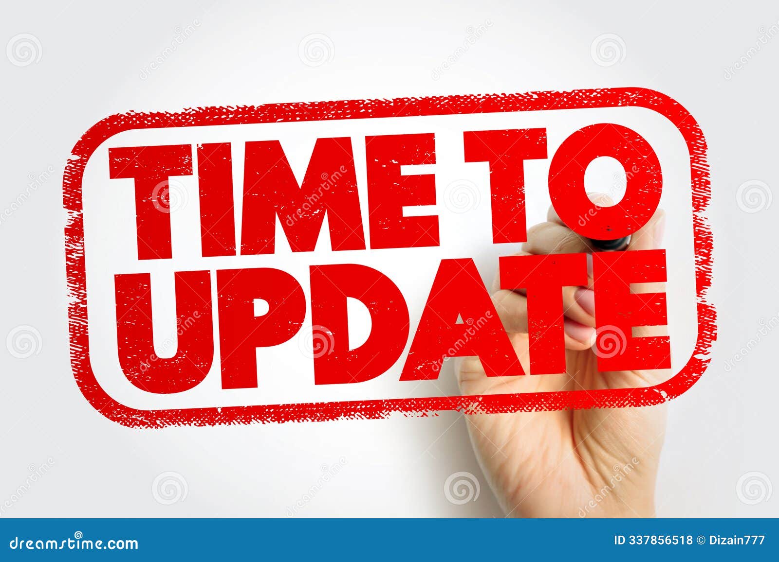 Time To Update Text Stamp, Concept Background Stock Photo - Image of ...