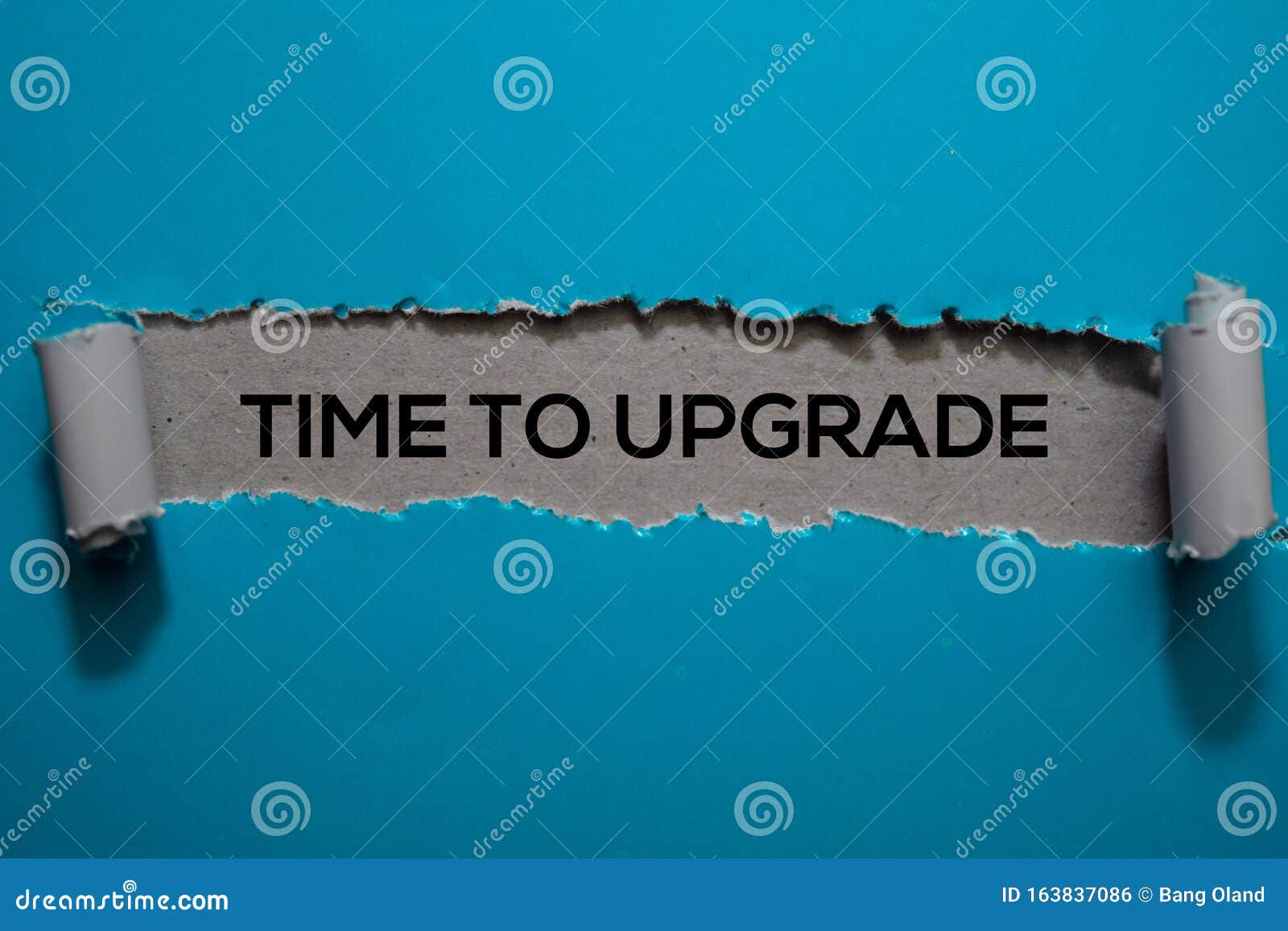 Time To Upgrade Text Written in Torn Paper Stock Photo - Image of ...