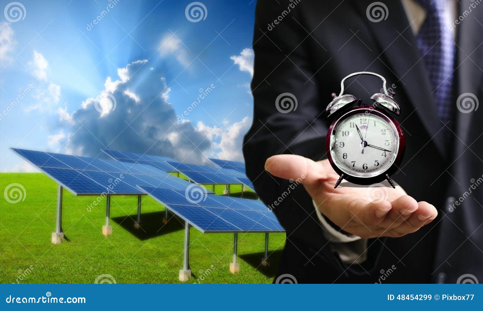 Time to use solar energy stock image. Image of development - 48454299