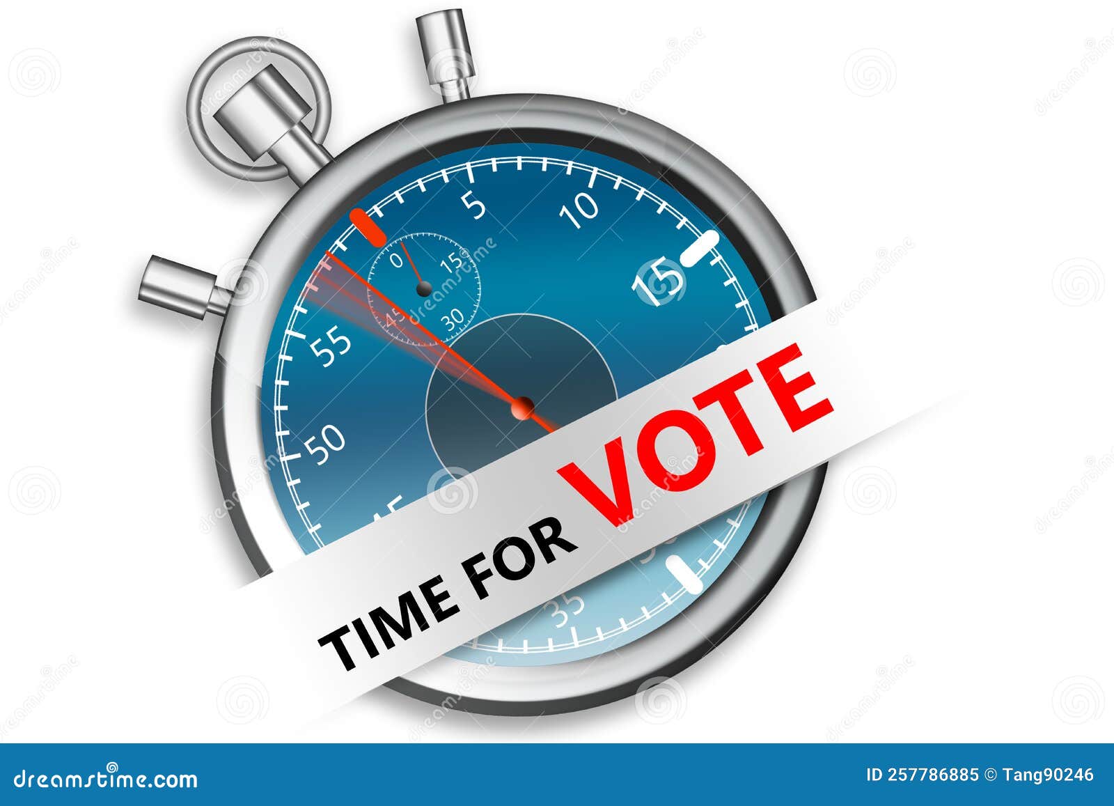 Time To Vote Banner on Stopwatch Stock Illustration - Illustration of ...