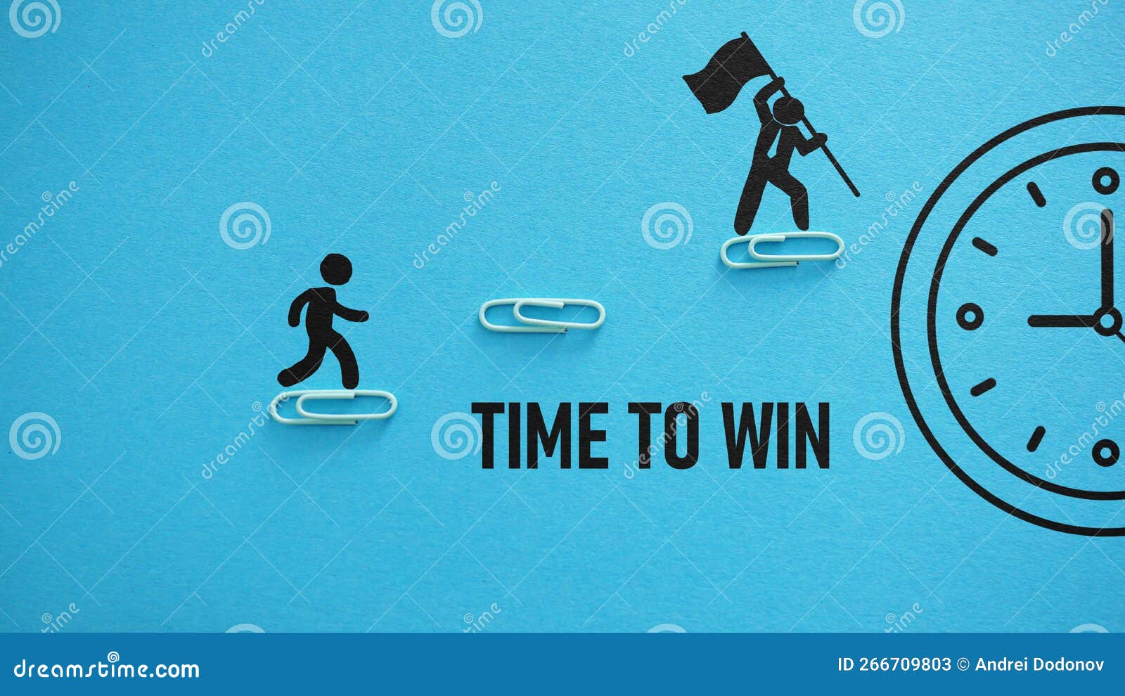 Time To Win is Shown Using the Text Stock Image - Image of clock, plan ...
