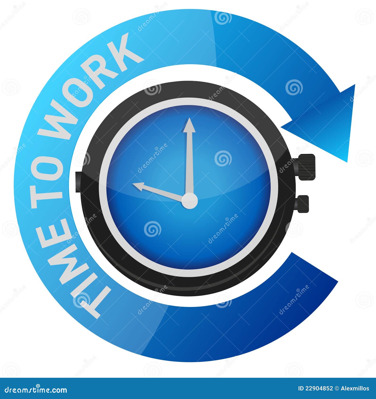 Time To Work Concept Illustration Design Stock Vector - Illustration of ...