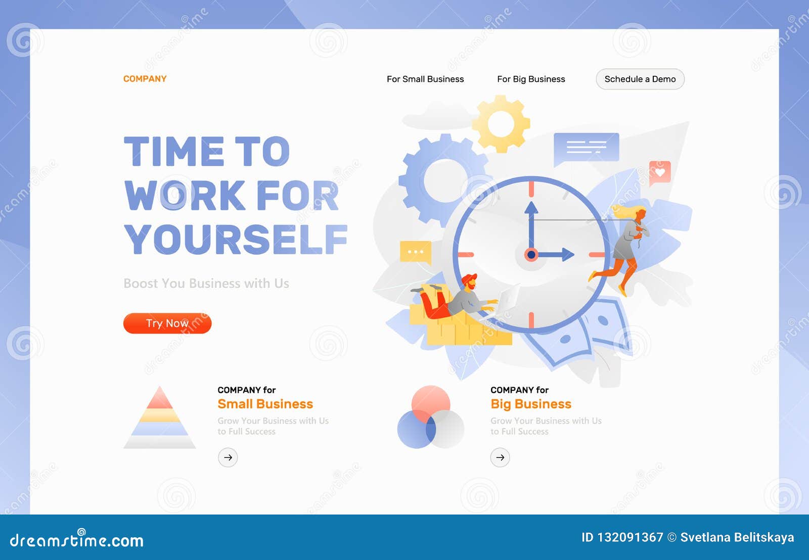 Time To Work Header Template Stock Vector - Illustration of time, hour ...