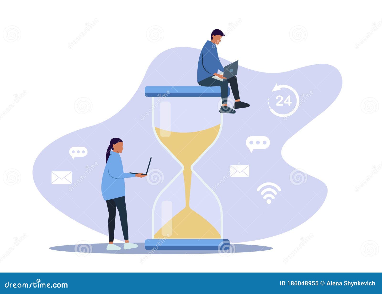 Time To Work. Time-management Project Plan Schedule. Sand Clock Stock ...