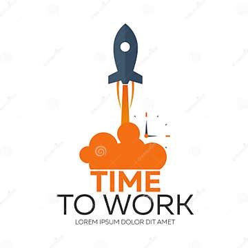 Time To Work. Time Management. Watch. Vector Flat Illustration. Stock ...