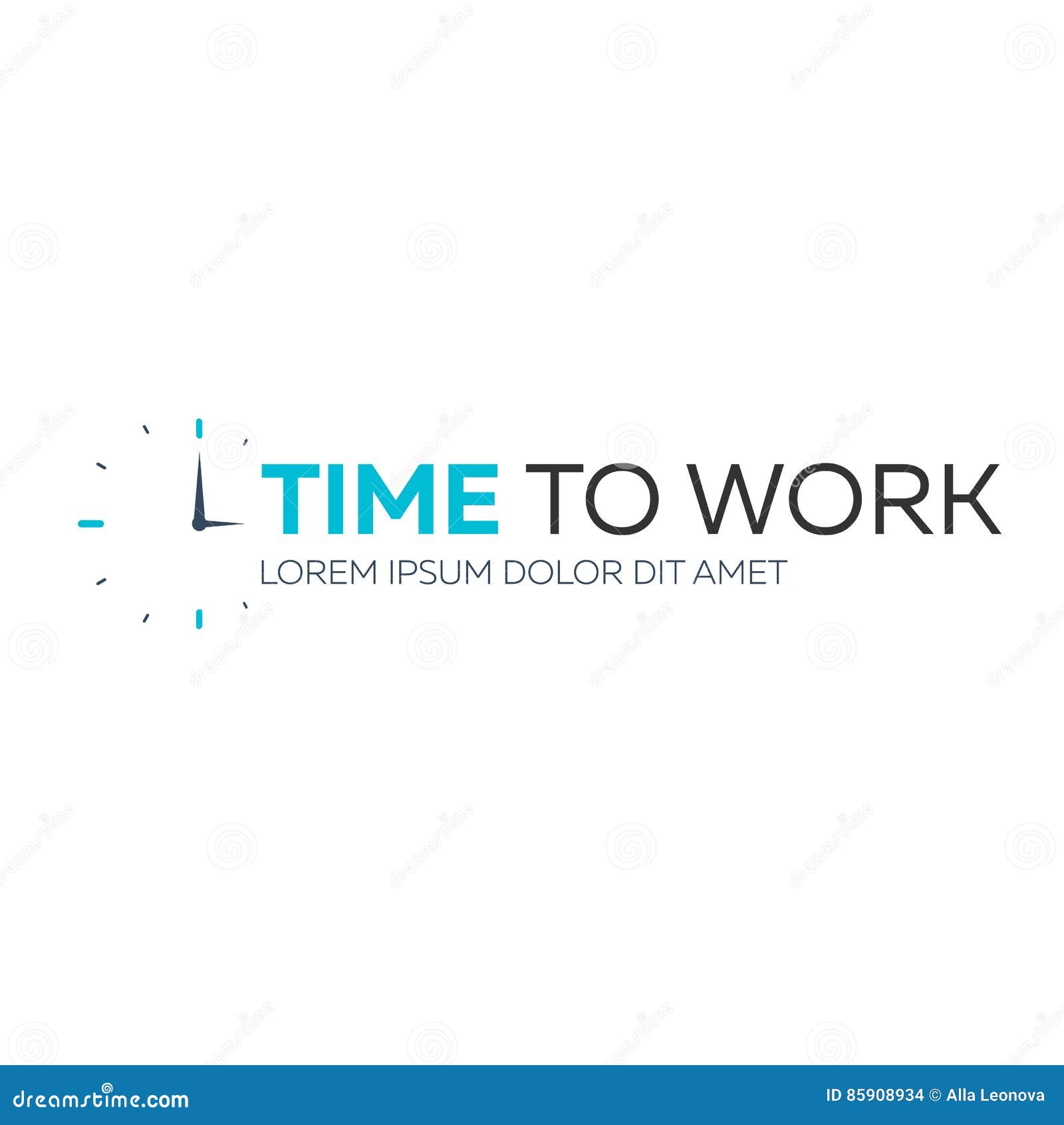 Time To Work. Time Management. Watch. Vector Flat Illustration. Stock ...