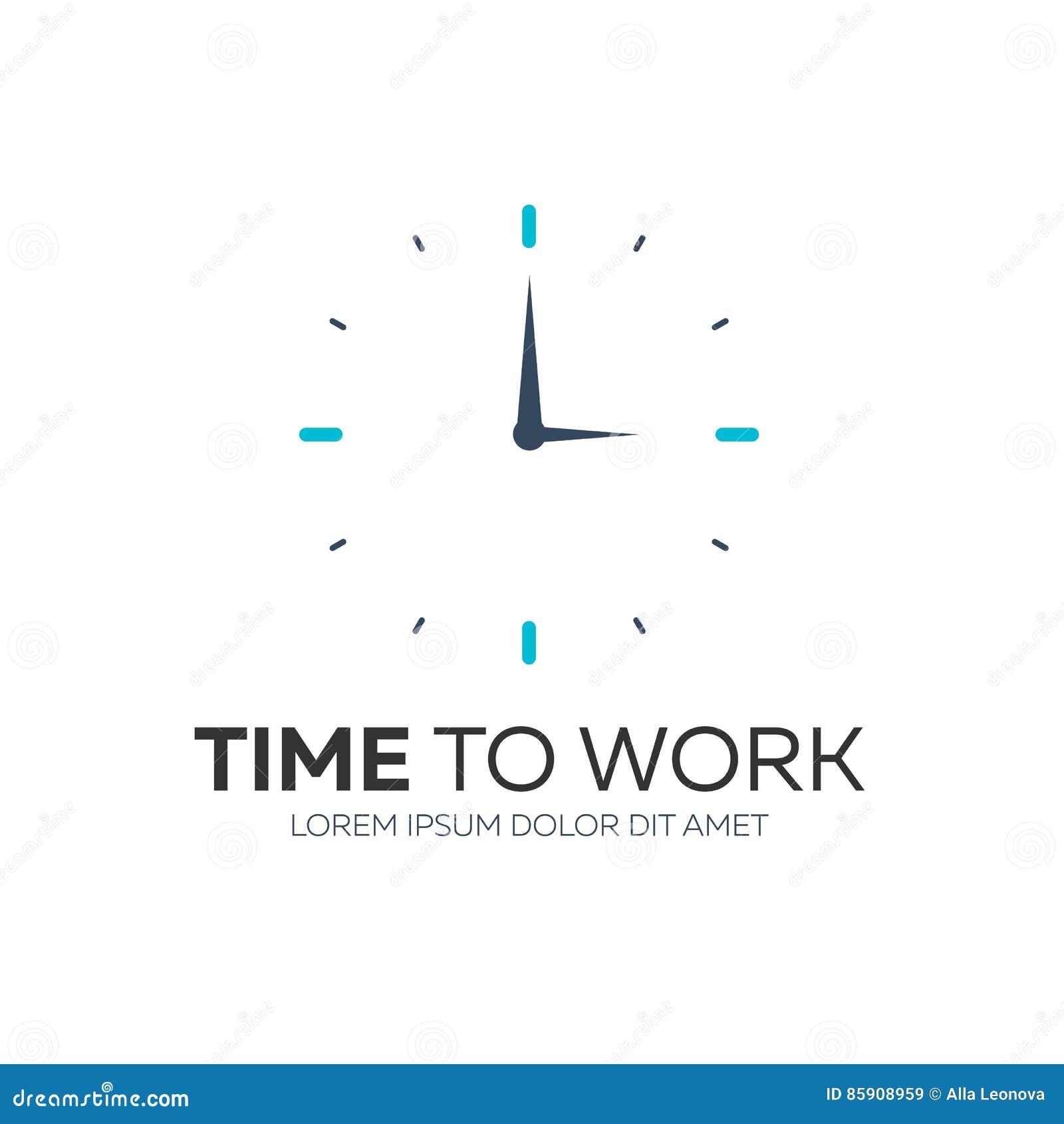 Time To Work. Time Management. Watch. Vector Flat Illustration. Stock ...