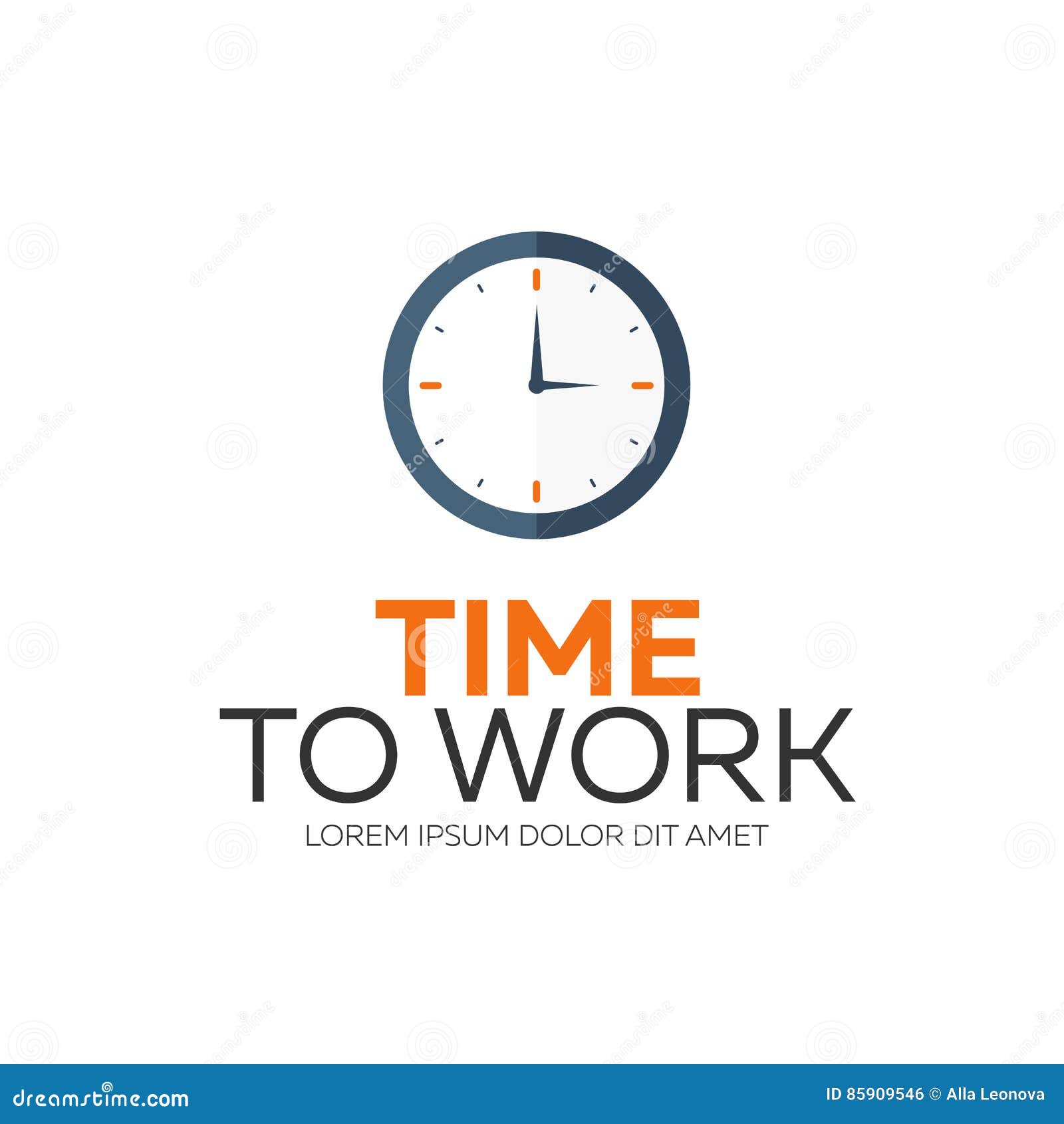 Time To Work. Time Management. Watch. Vector Flat Illustration. Stock ...