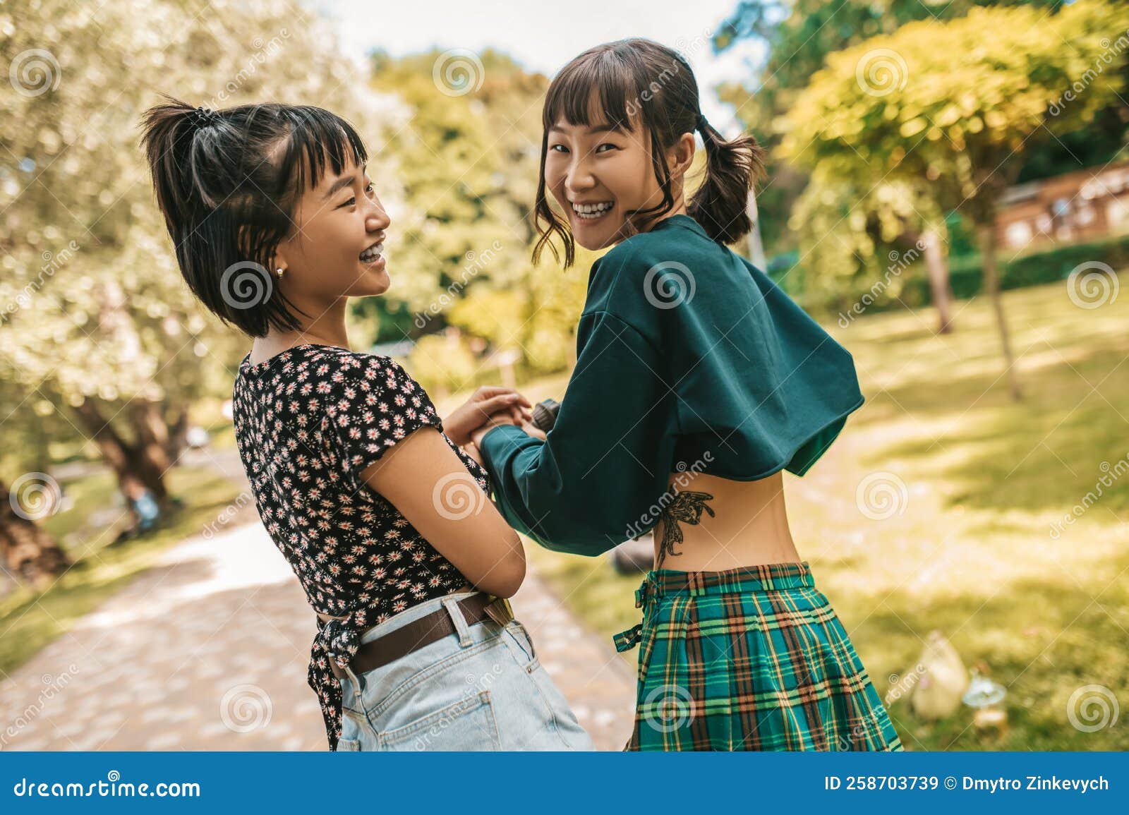 Young Cute Gilrs Spending Time Together and Feeling Excited Stock Image ...