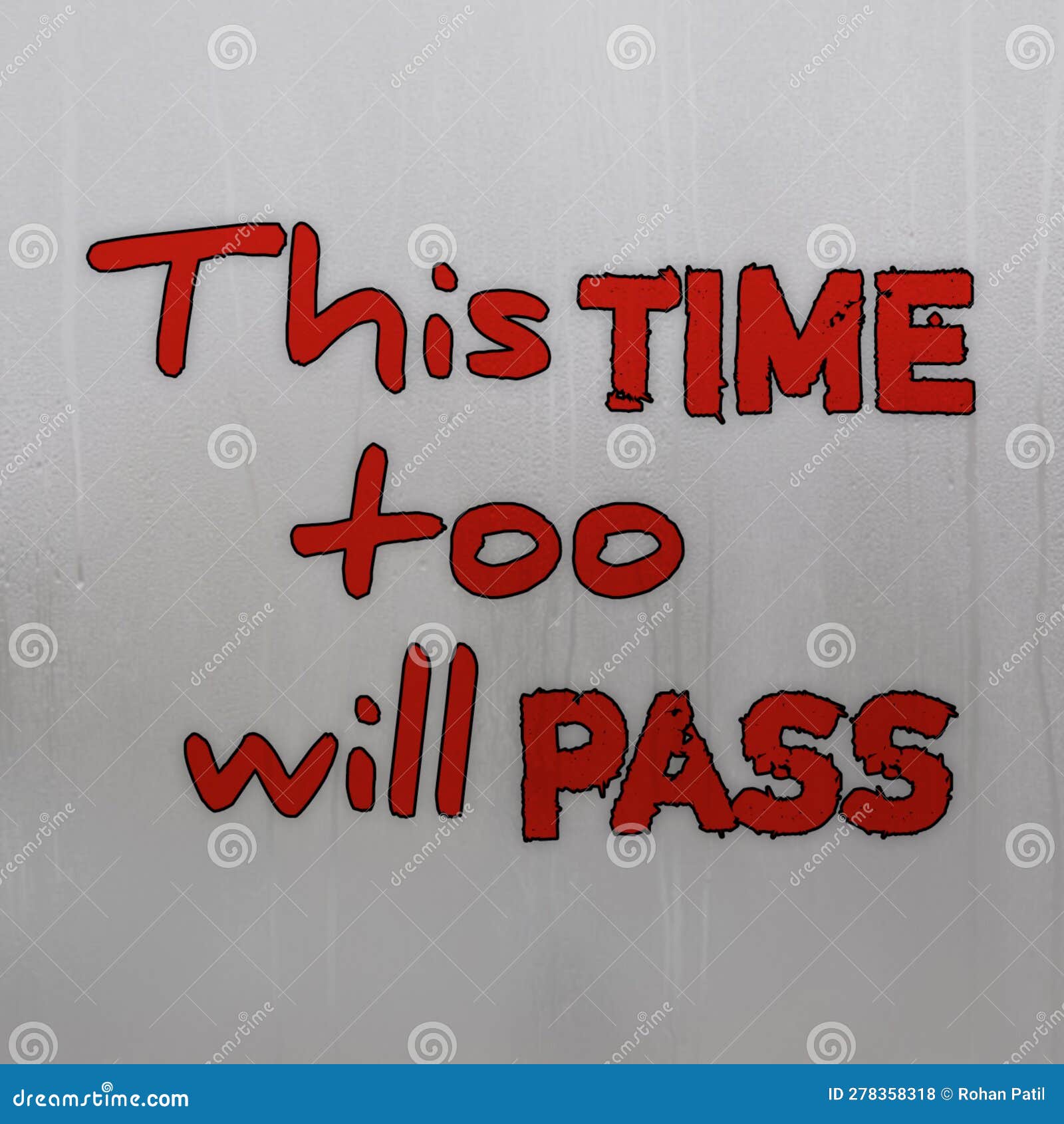 This TIME Too Will PASS Text for Positive Thinking Stock Illustration ...