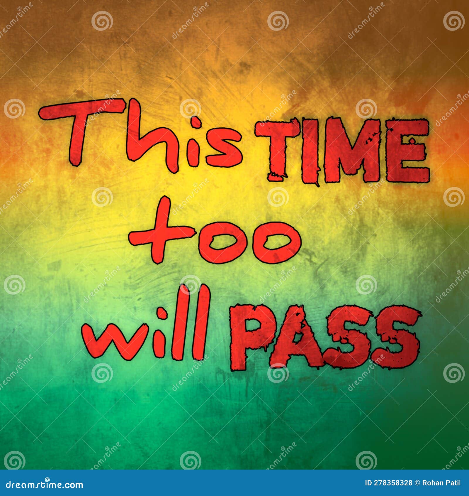 This TIME Too Will PASS Text for Positive Thinking Stock Illustration ...