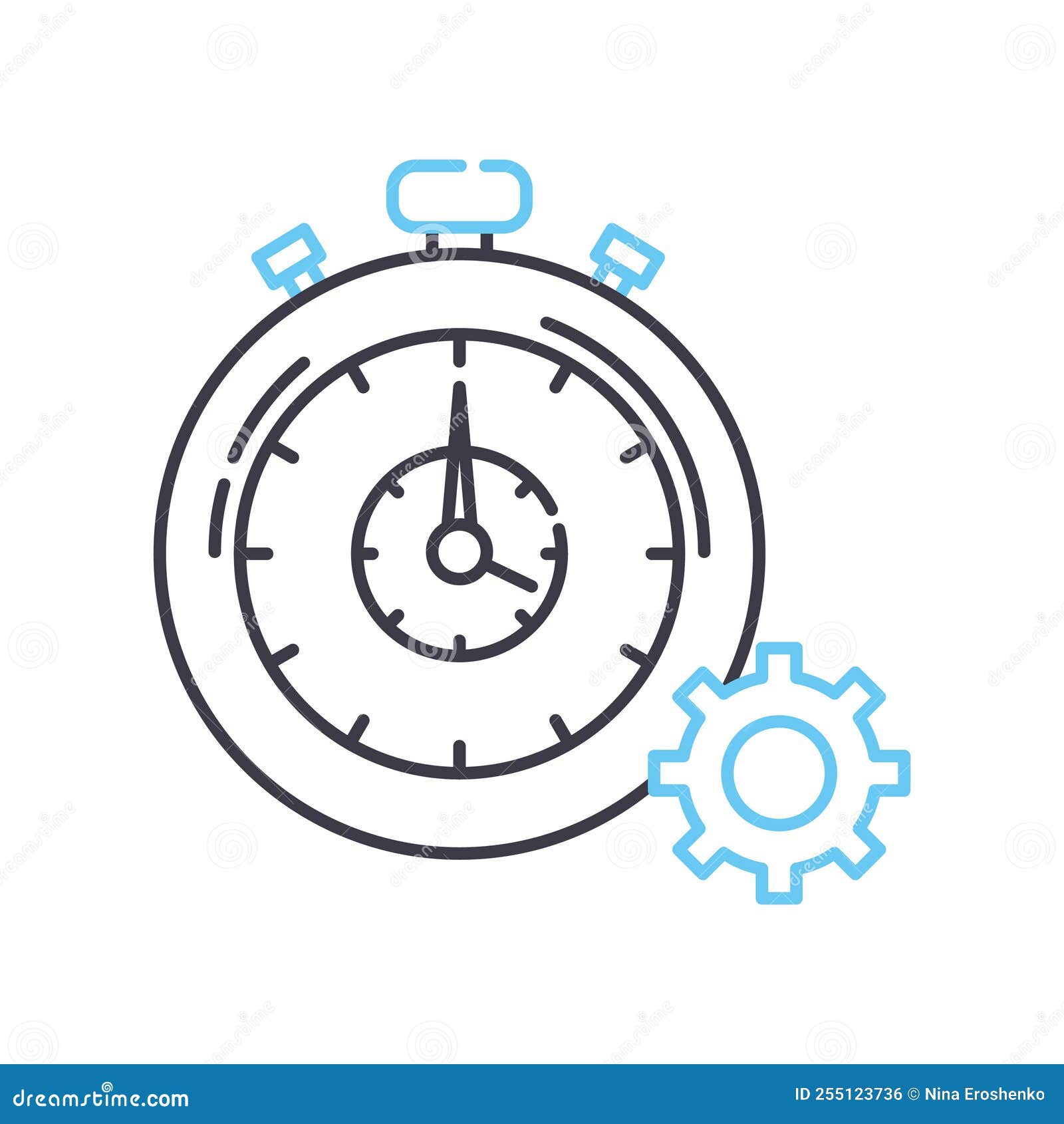 Time Tracker Line Icon, Outline Symbol, Vector Illustration, Concept ...