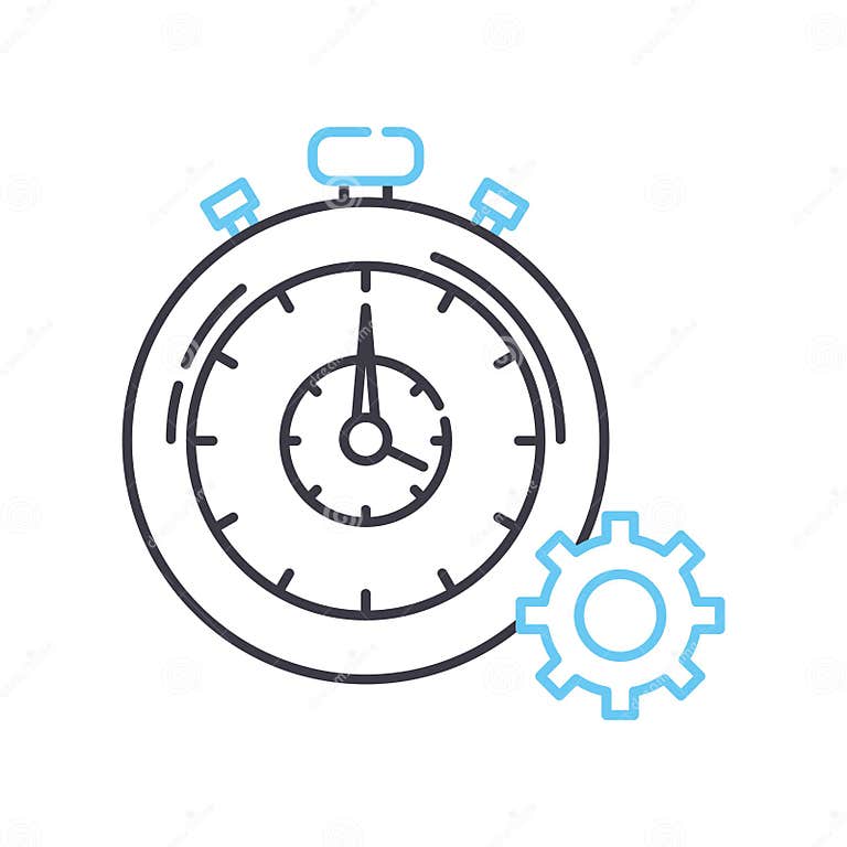 Time Tracker Line Icon, Outline Symbol, Vector Illustration, Concept ...
