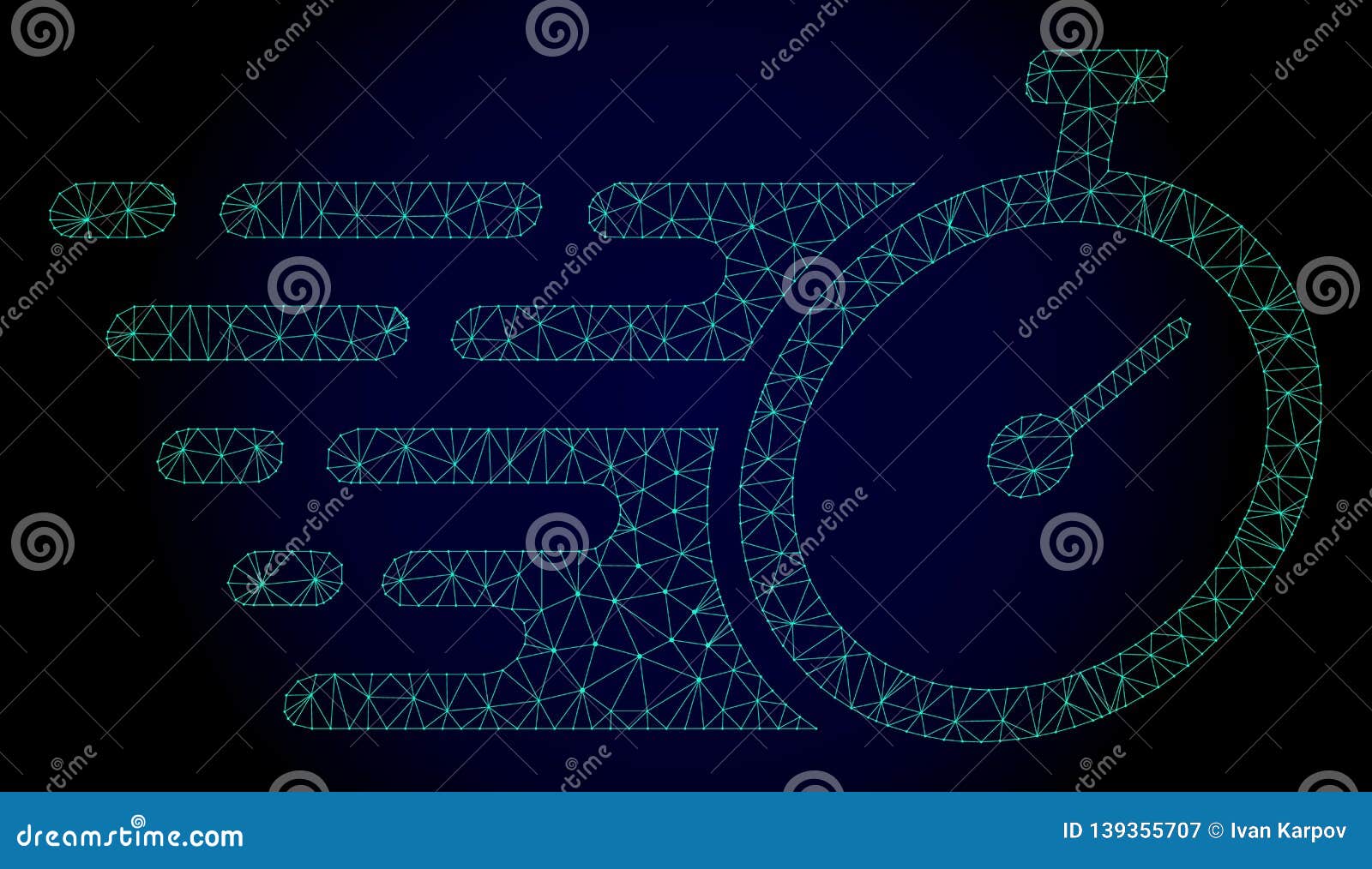 Time Tracker Polygonal Frame Vector Mesh with Fast Motion Effect Stock ...
