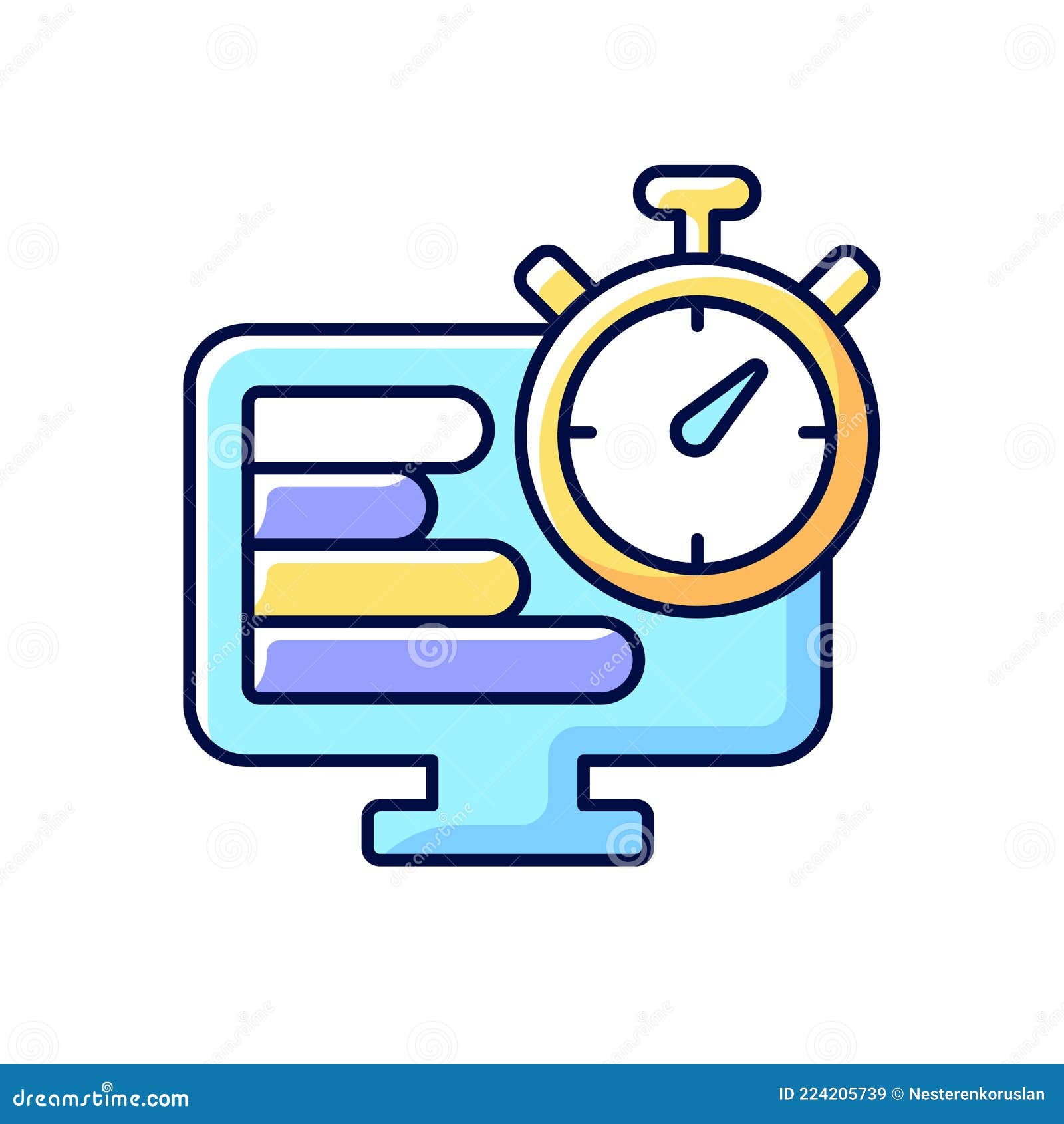 Time Tracker RGB Color Icon Stock Vector - Illustration of office ...