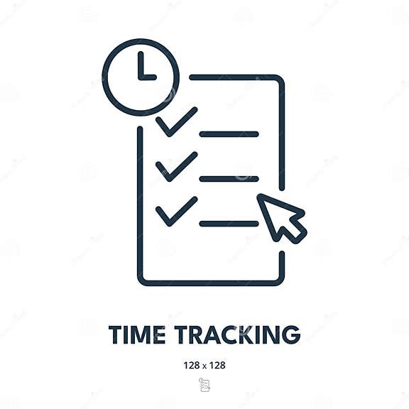 Time Tracking Icon. Schedule, Timesheet, Deadline. Editable Stroke ...