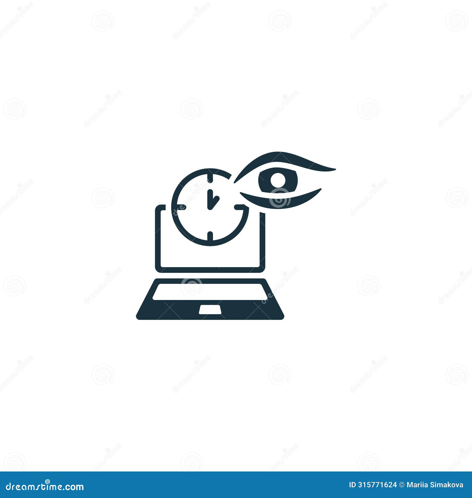 Time Tracking Software Icon. Monochrome Simple Remote Work Icon for ...