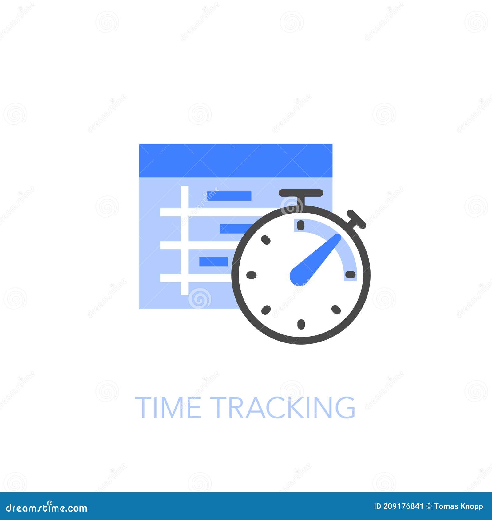 Time Tracking Symbol with a Stopwatch and a Time Plan Table Stock ...