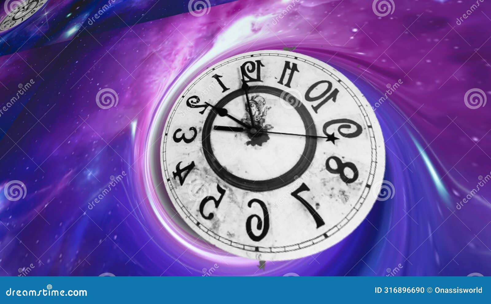 Time Travel Clock Face Abstract Background Stock Illustration ...
