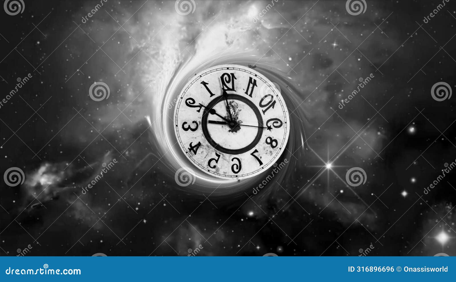 Time Travel Clock Face Abstract Background Stock Illustration ...