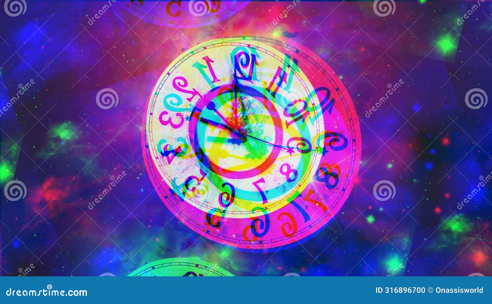 Time Travel Clock Face Abstract Background Stock Illustration ...