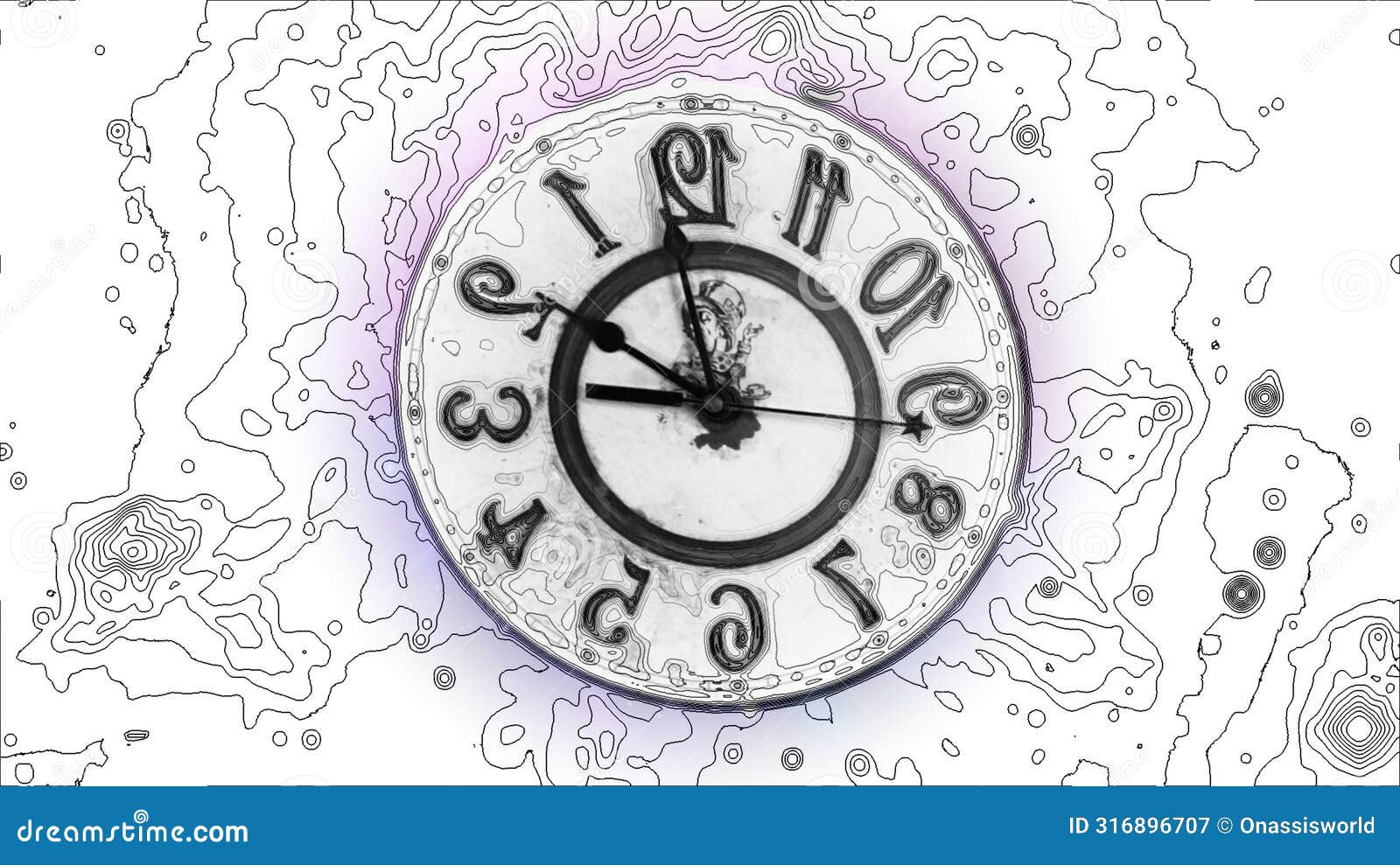 Time Travel Clock Face Abstract Background Stock Illustration ...