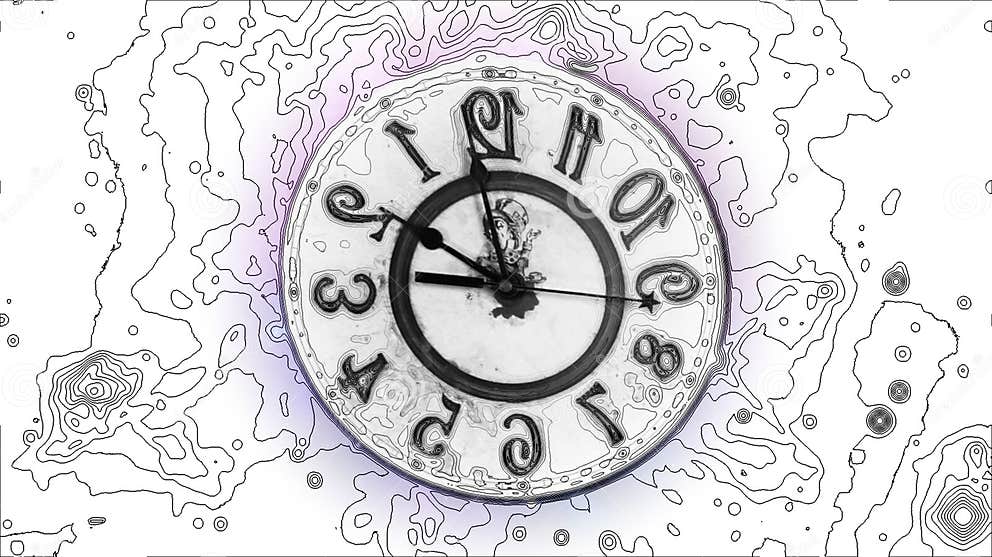 Time Travel Clock Face Abstract Background Stock Illustration ...