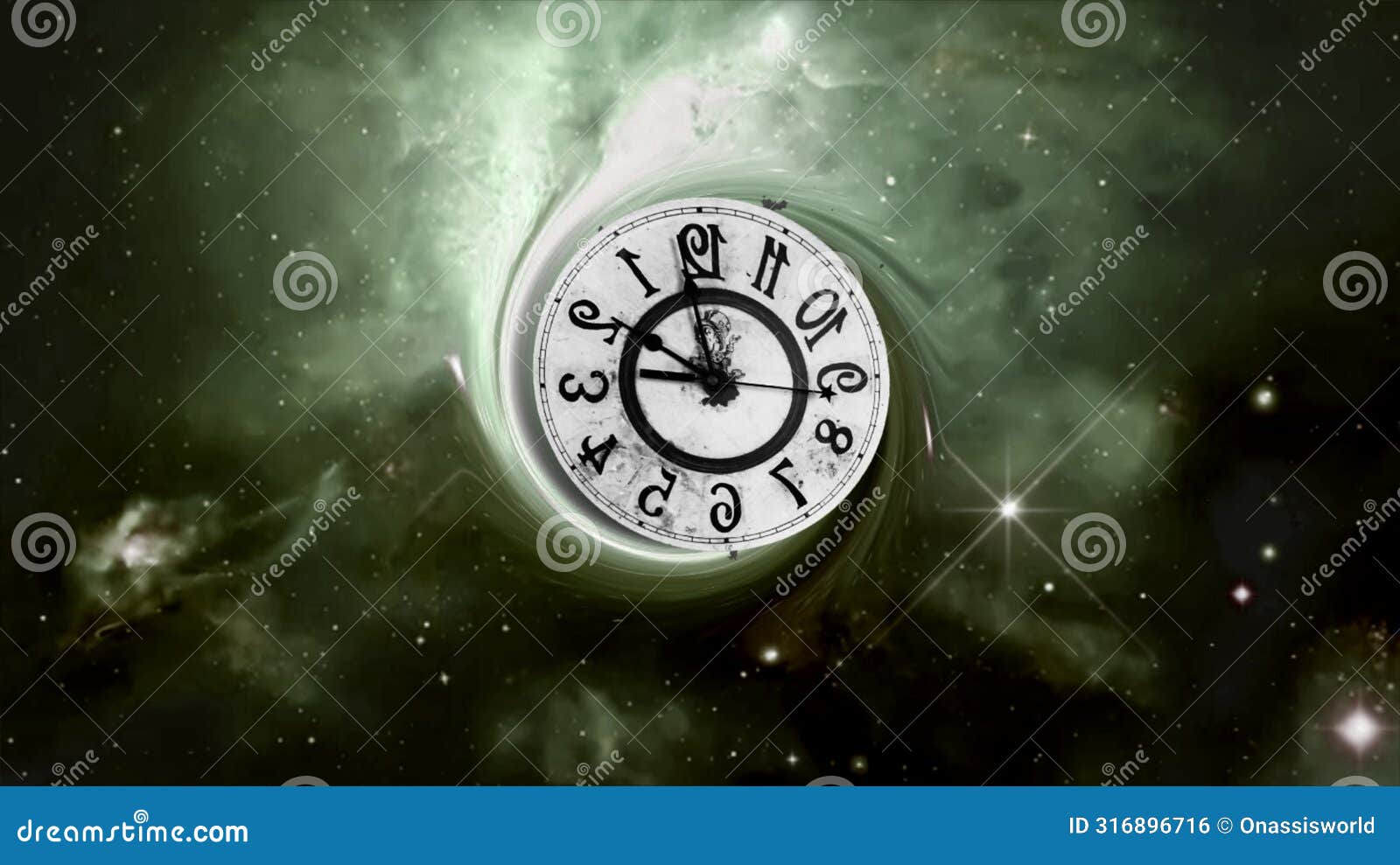 Time Travel Clock Face Abstract Background Stock Illustration ...