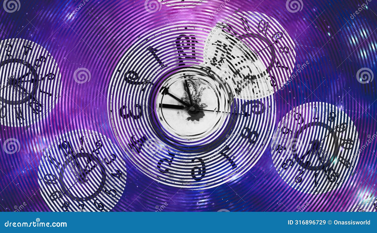 Time Travel Clock Face Abstract Background Stock Image - Image of ...