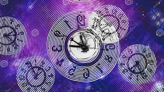 Time Travel Clock Face Abstract Background Stock Image - Image of ...