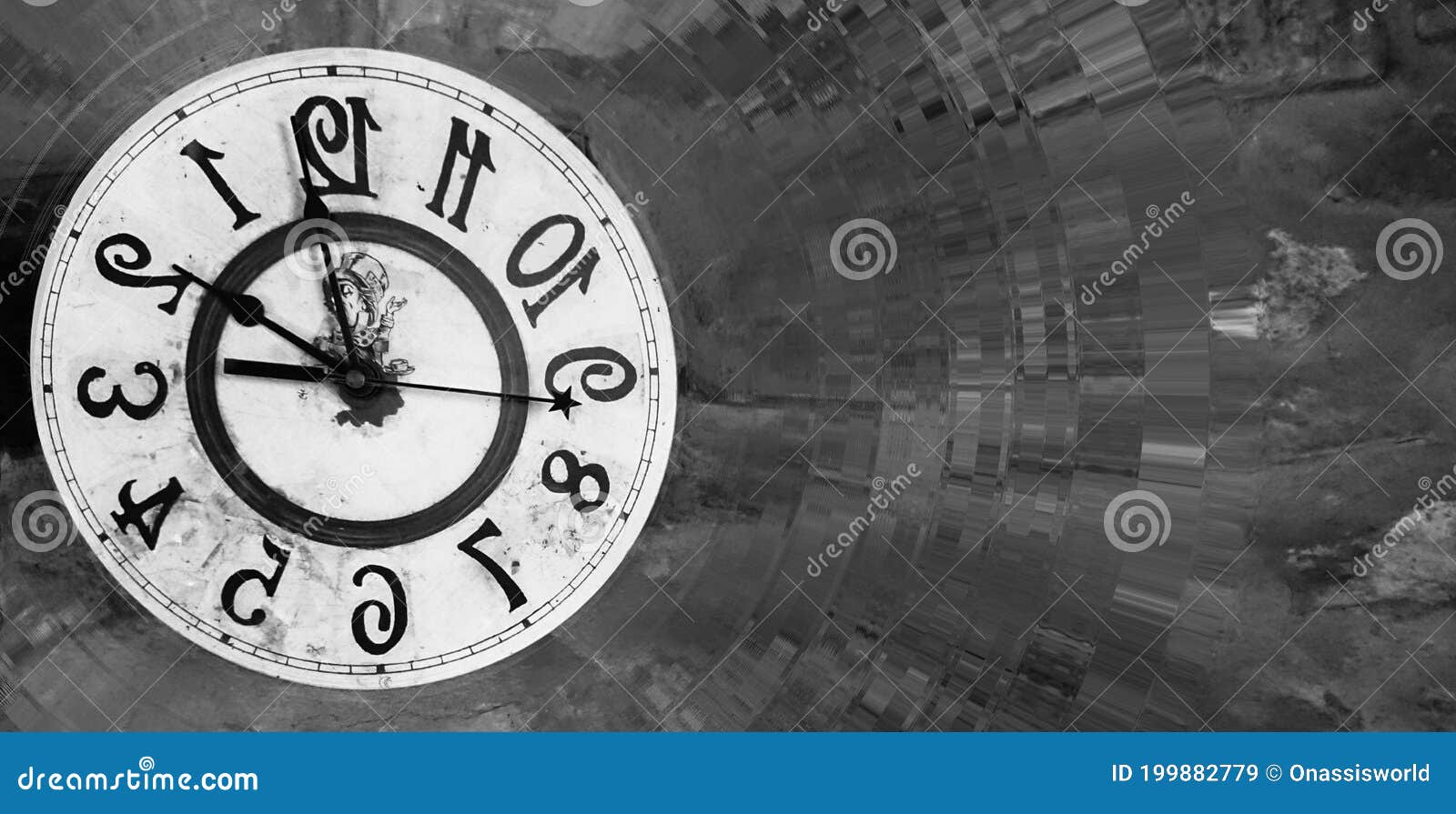 Time Travel Clock Fourth Dimension Stock Illustration - Illustration of ...